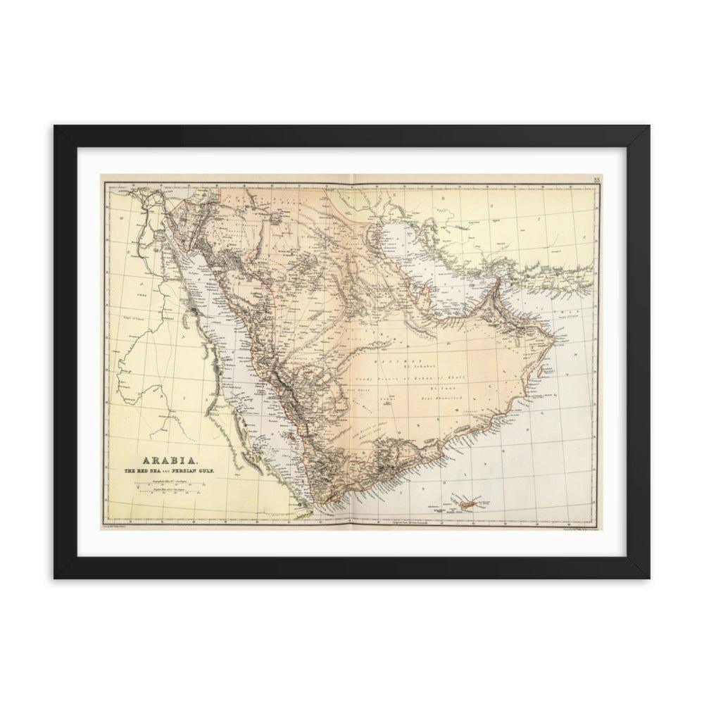 Map Of Arab Peninisula - 1882 | Islamic Art – Native Threads