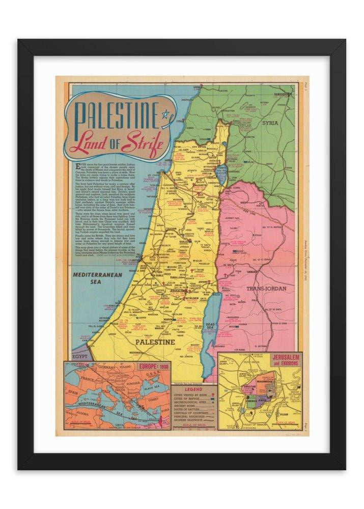 Map Of Palestine - 1945 | Free Palestine Map – Native Threads